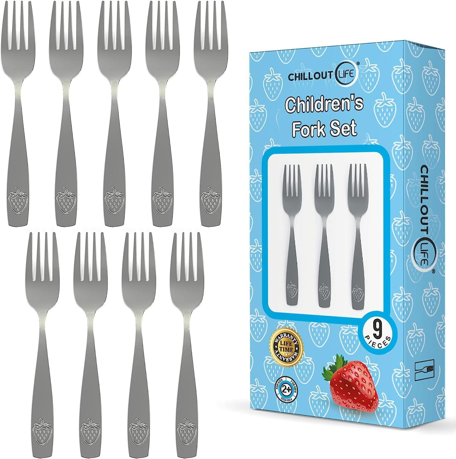 BESTKITTY 9 Piece Stainl Steel Kids s - ld and Toddler Safe Flatware ...