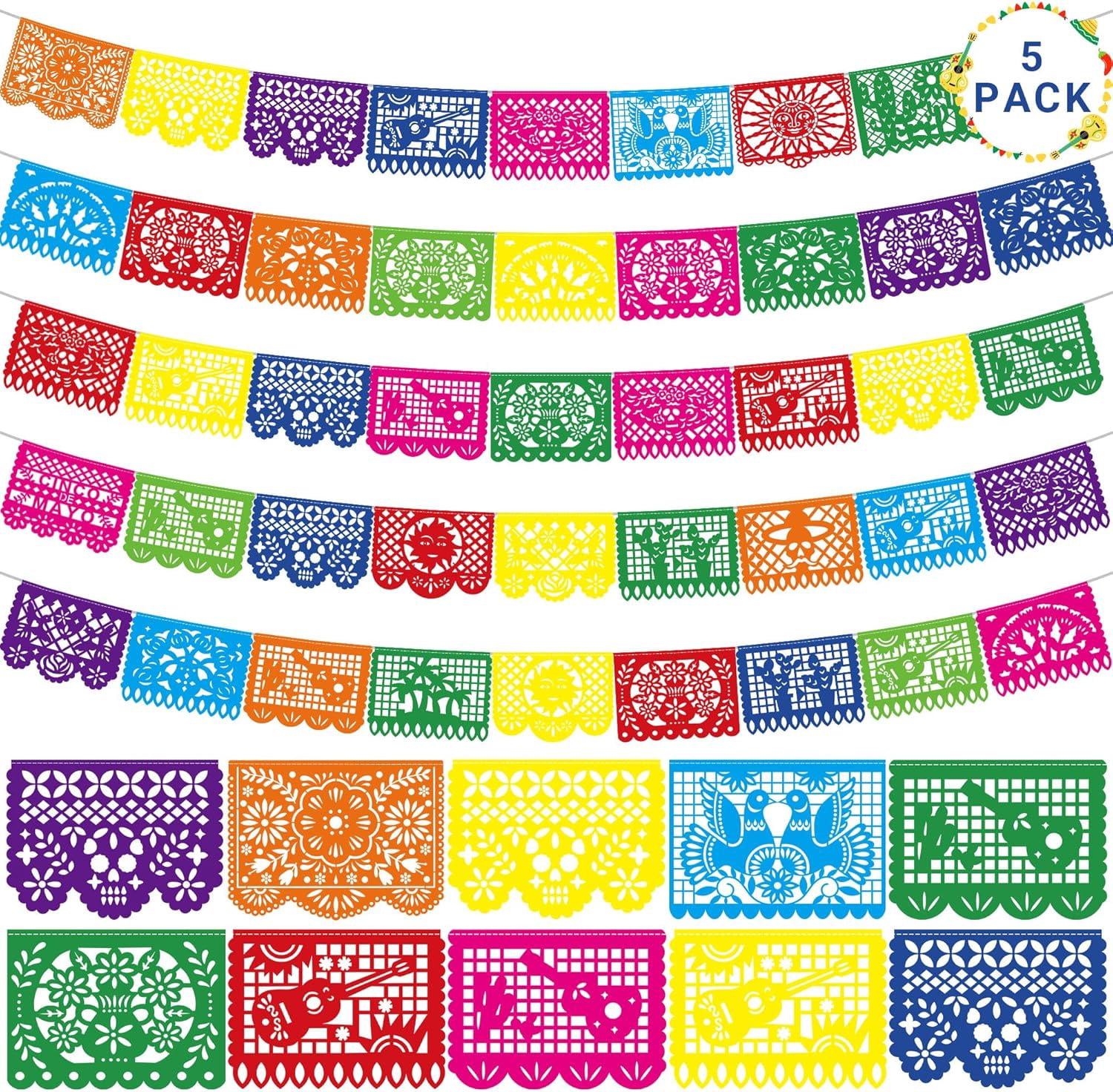 BESTKITTY 90 FT Party Decorations, 5 Pa Cinco De Mayo Banner, Large ...