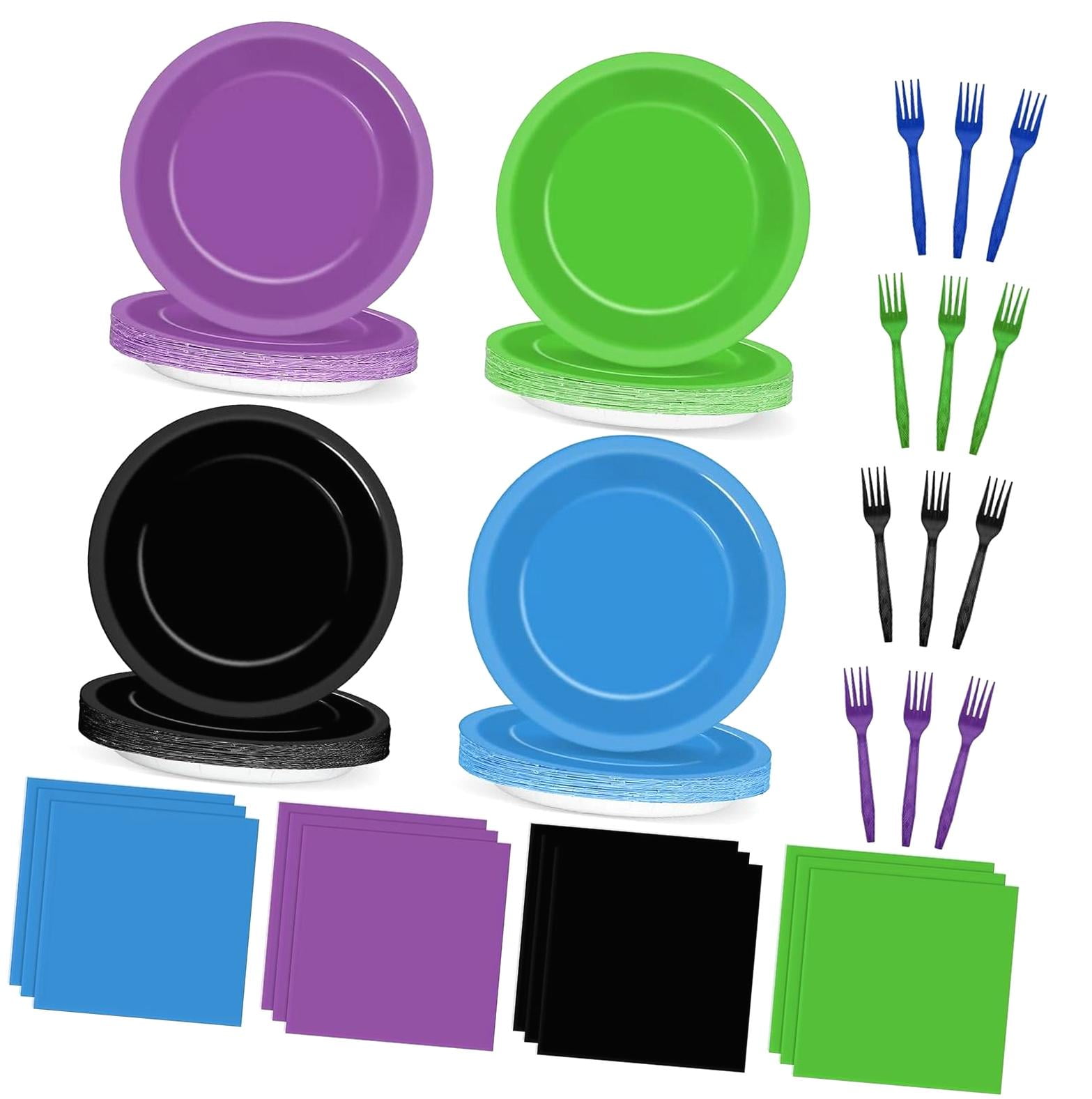 BESTKITTY 96Pcs Video Party Supplies Birthday Tableware Set Video ...