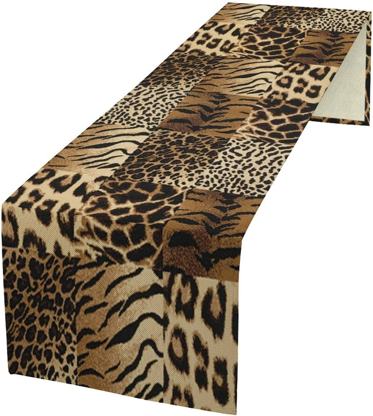 BESTKITTY Animal Skin Print Table Runner, Vintage Cottage Country ...