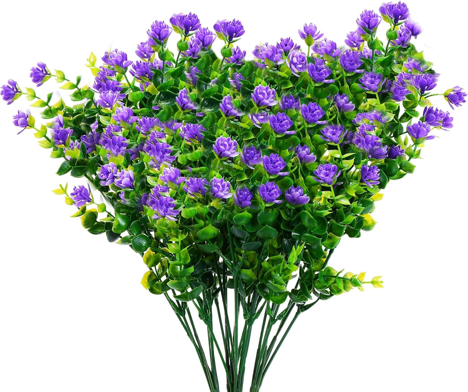 BESTKITTY Arti, Fake Flowers 12 Bundles UV Rnt Subs Faux Plast Greenery ...