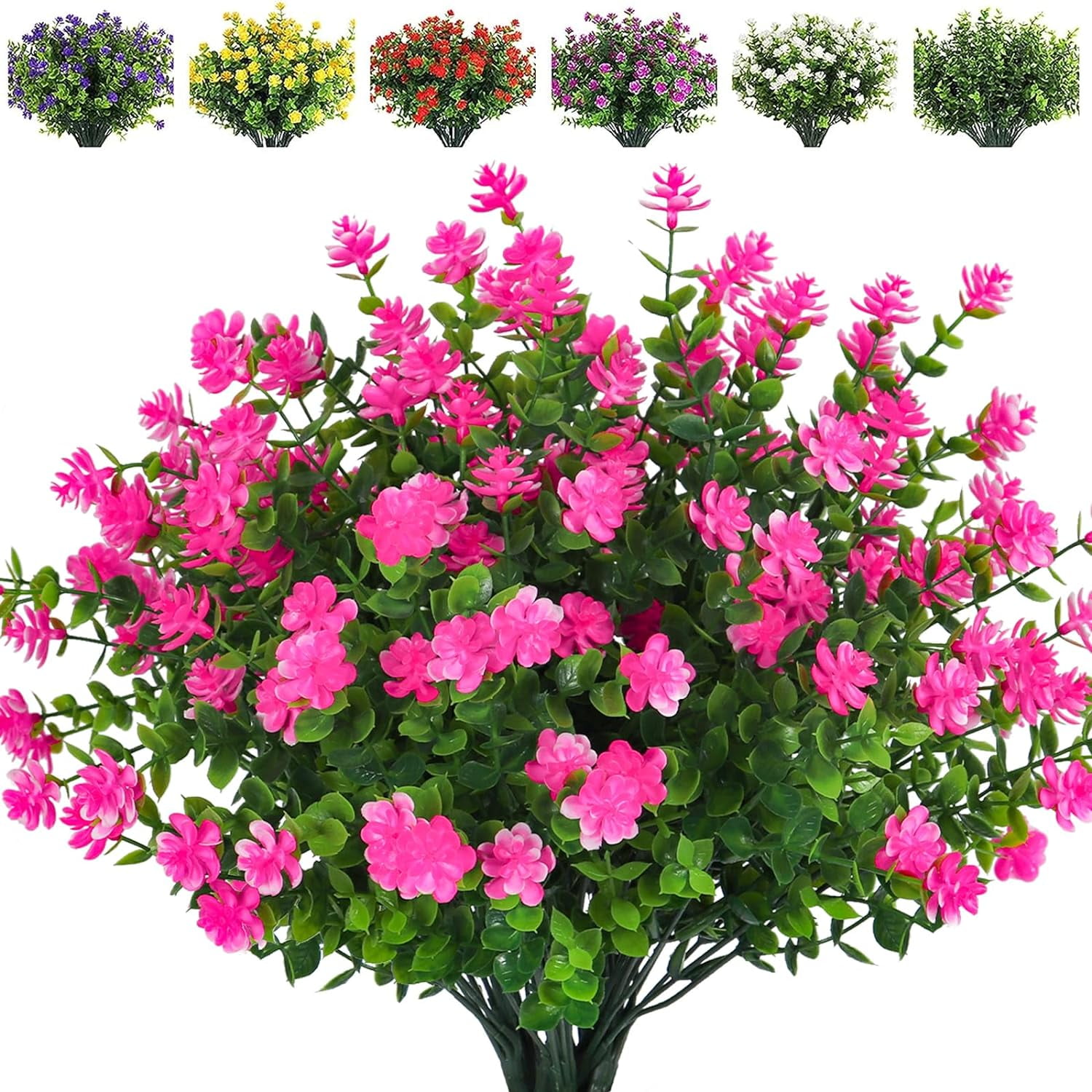 BESTKITTY Arti Outdoor Artiial Fake Flowers Fake Greenery Fake Plants Faux Outdoor Plast Plants ...