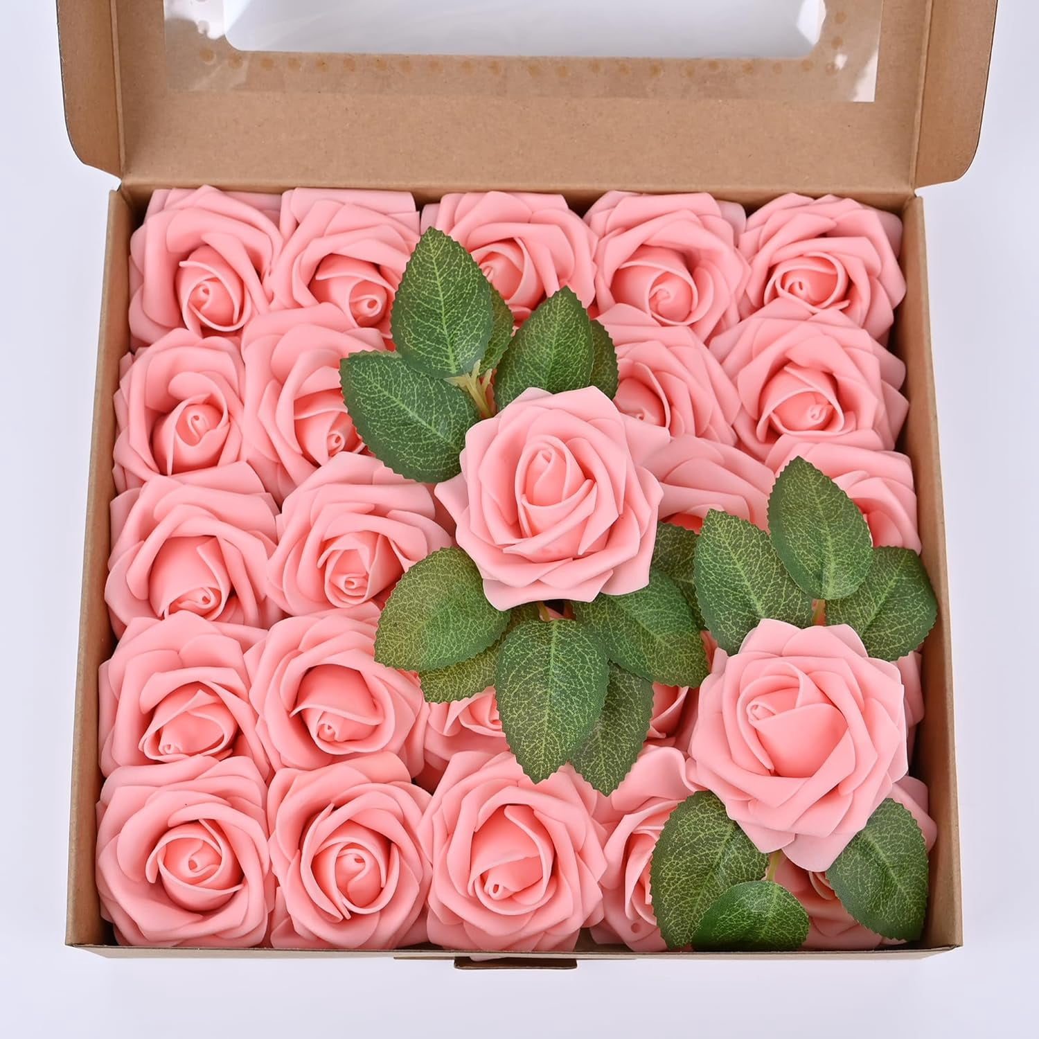 BESTKITTY Artiial Flower B Roses 25pcs Real Lo Fake Roses with Stems ...