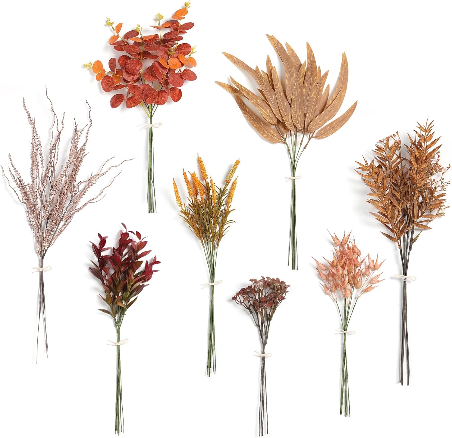 BESTKITTY Artiial Greenery Stems ller Combo Box Set,48pcs with 8 Kinds ...