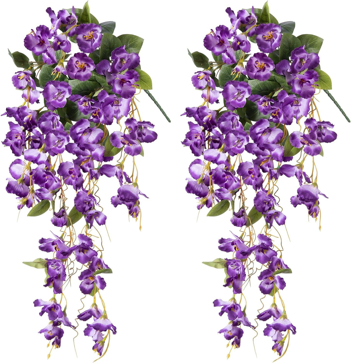 BESTKITTY Artiial Hibiscus Fake Hanging Flowers Plants for Outdoors Sp ...