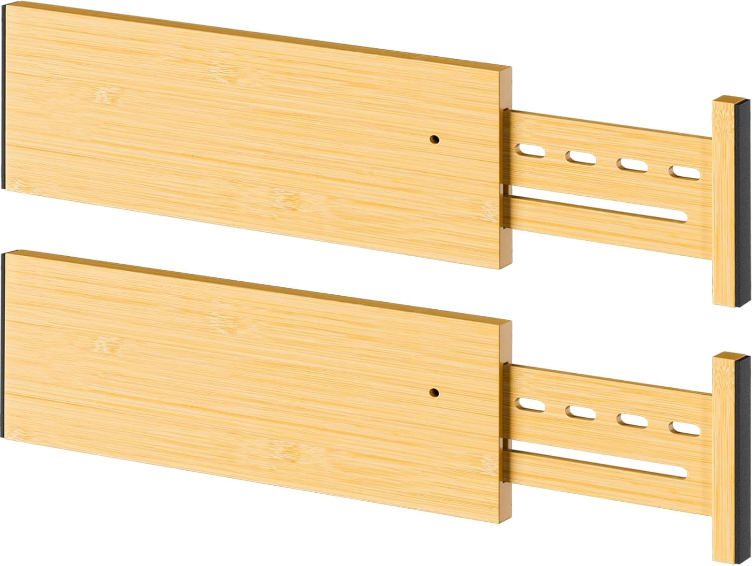 BESTKITTY Bamboo Drawer Dividers 4" High, 12.8-18" Adjustable Drawer ...