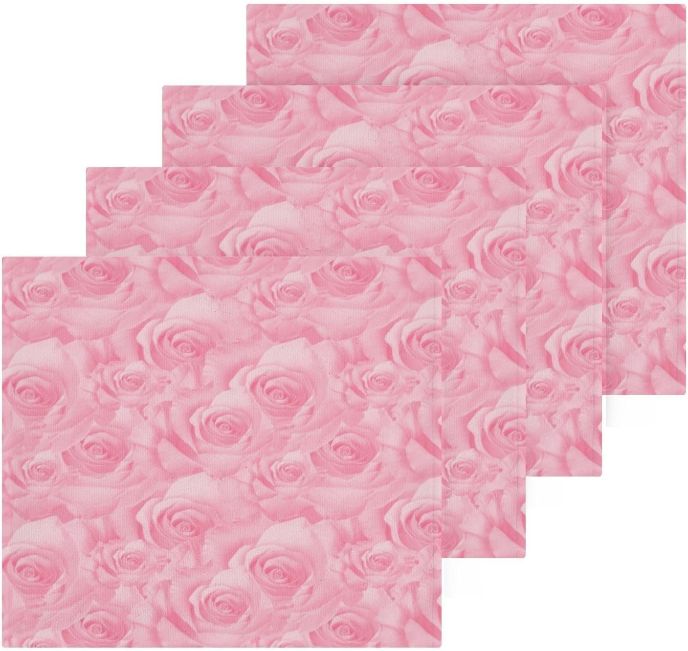 BESTKITTY Beautiful Pink Rose Washcloths Towels, Highly Absorbent and ...