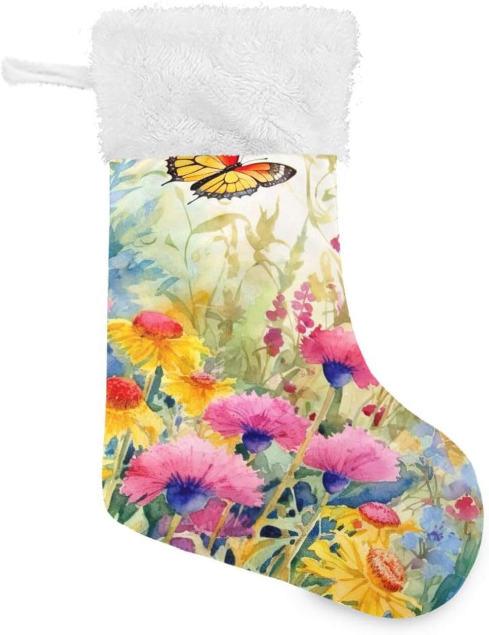 BESTKITTY Beautiful Wildflowers and Butterflies Christmas Stockings 2 ...
