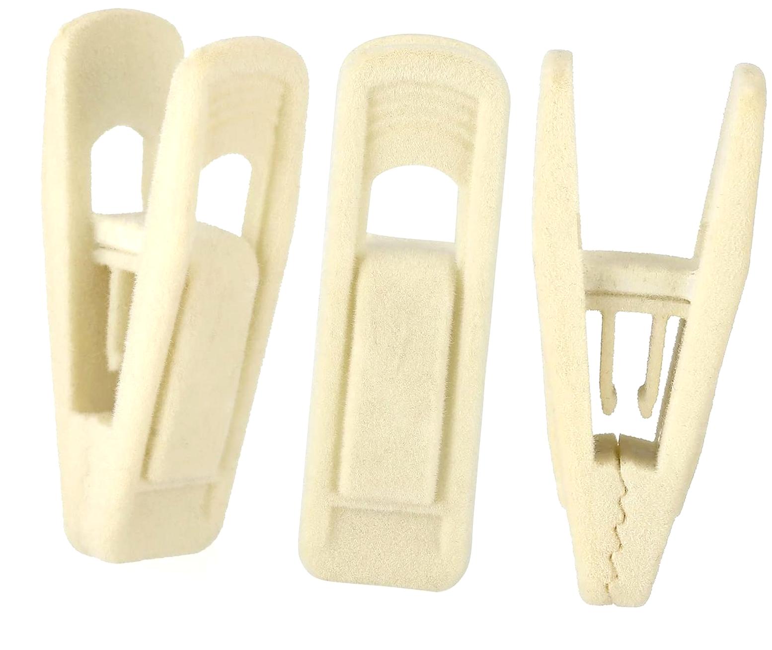 BESTKITTY Beige Velvet Hanger Clips 50Pack, Pants Velvet Clips, Large ...