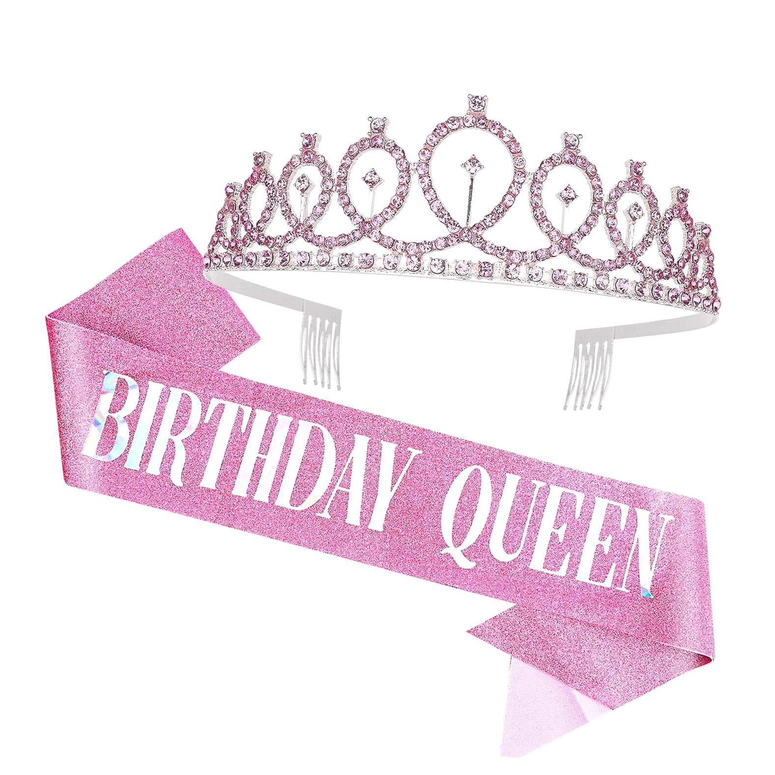 BESTKITTY Birthday Queen Sash & Rhinestone Tiara Collection - Tiaras ...