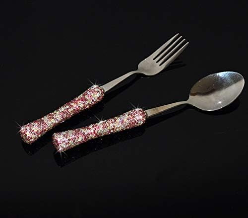 BESTKITTY Bling Rhinestone Crystal Dazzling Culinary Utensils Travel ...