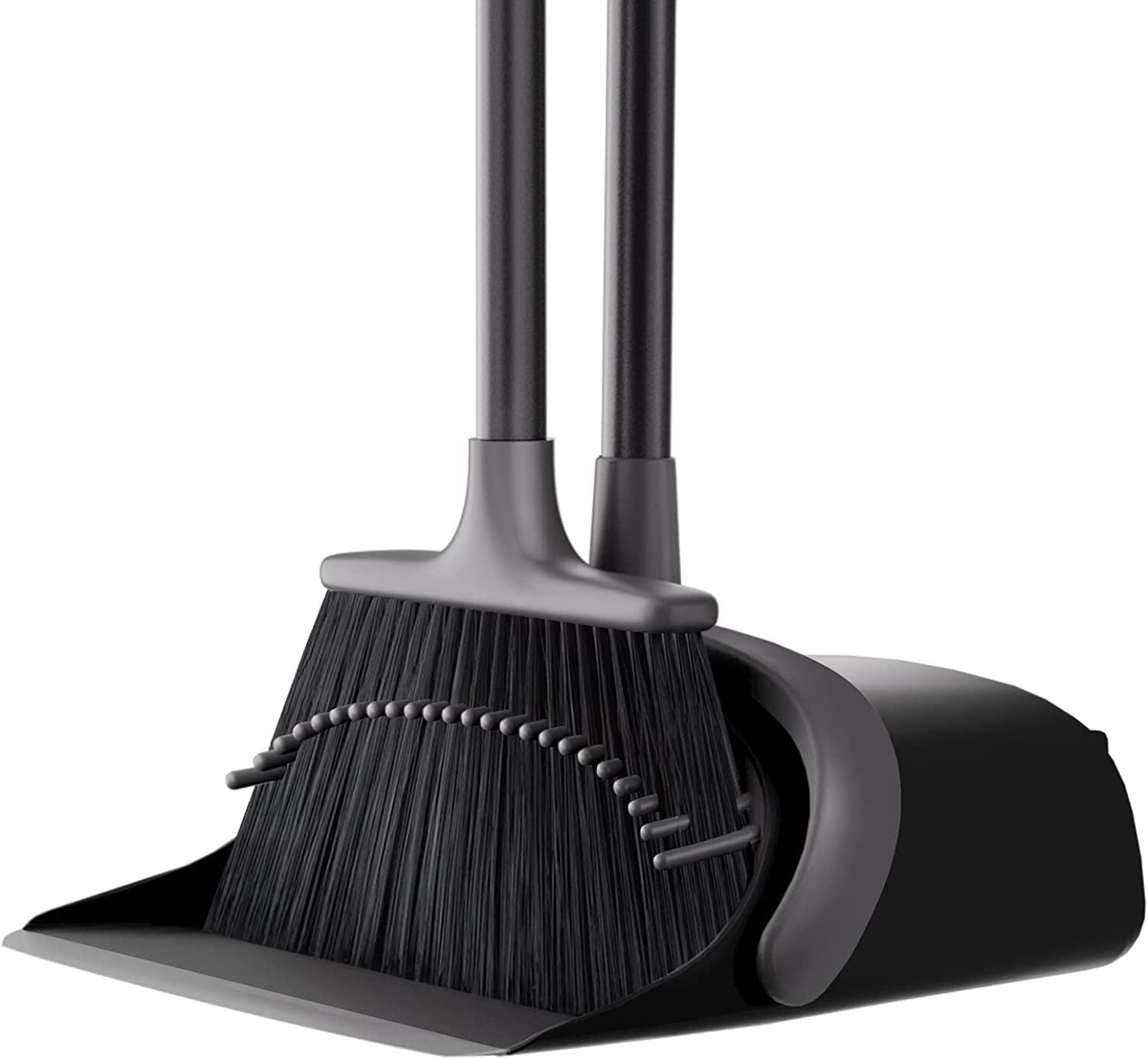 BESTKITTY Broom with Dustpan Combo Set, Upgrade 52'' Long Handle Broom and Dustpan Set, Standing ...