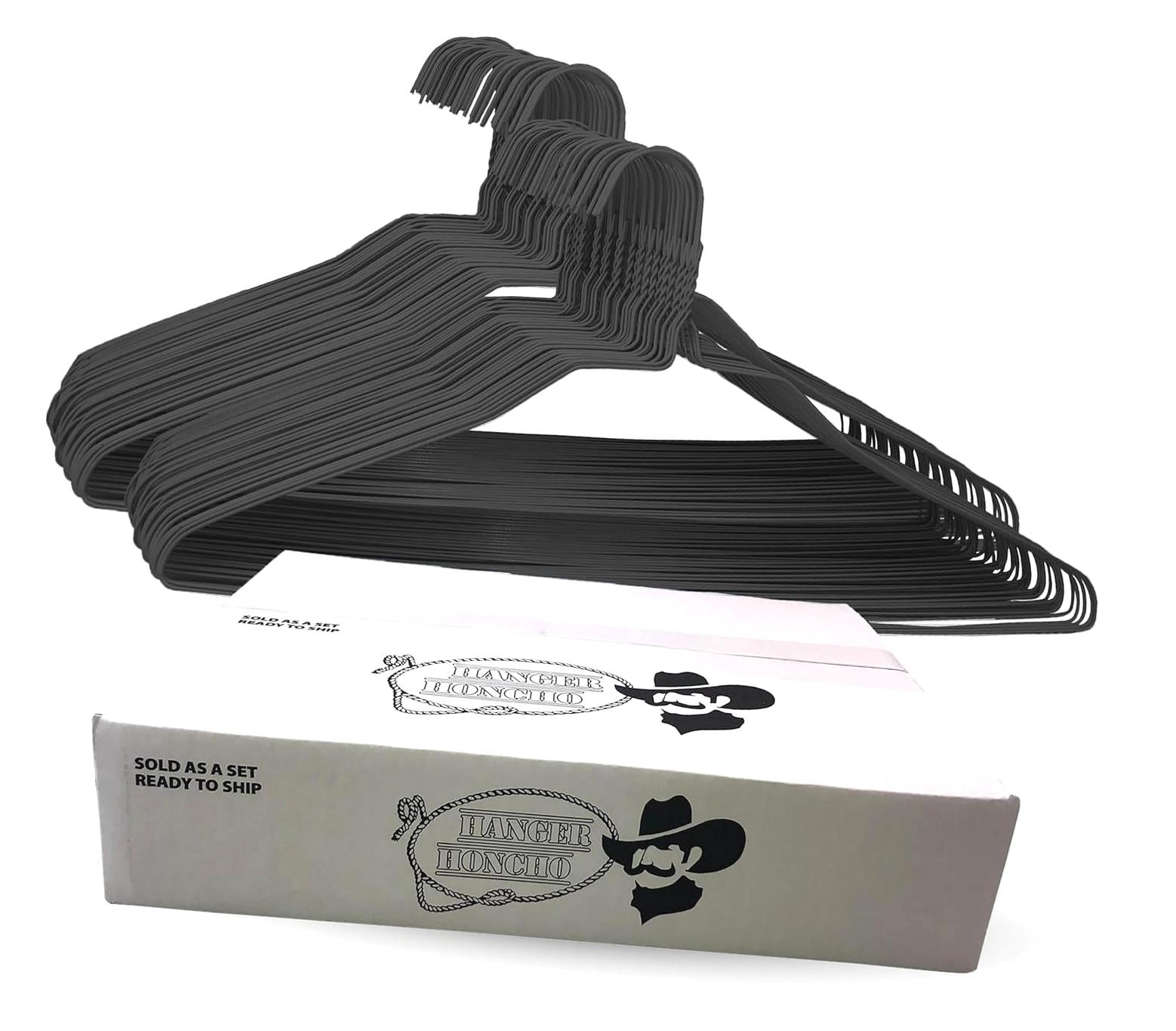 BESTKITTY Bulk Order of 200 Black Wire Hangers - 18 Inch Slim ...
