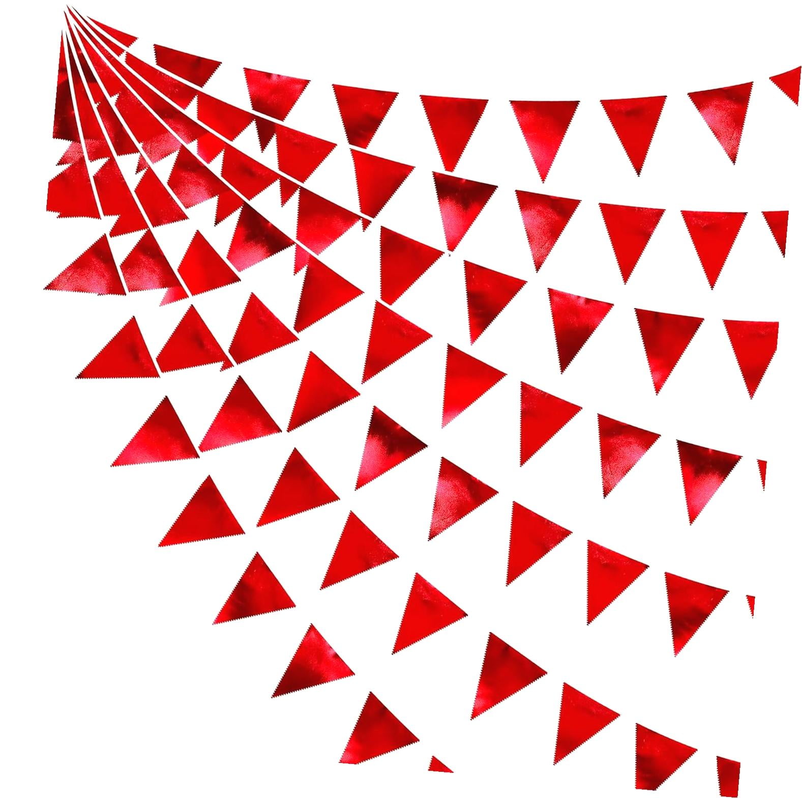 BESTKITTY Burgundy Party Decorations Maroon Beige Fabric Triangle ...