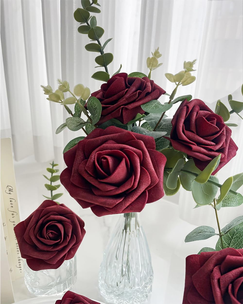 BESTKITTY Bury Roses Arti 25pcs, Bury Artiial Roses with Stems for ...