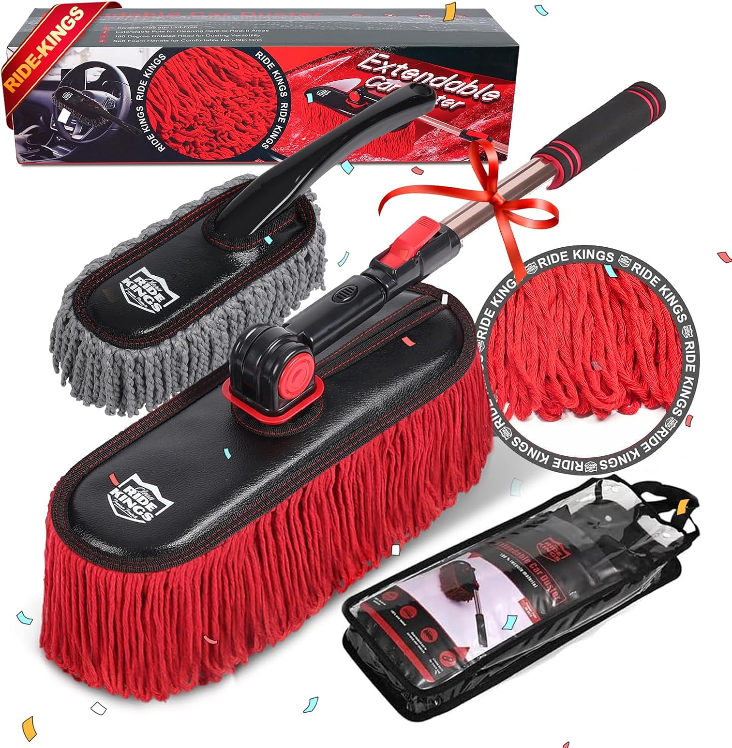 BESTKITTY Car Duster Exterior Scrat Free,Car Dust Brush with Extendable ...