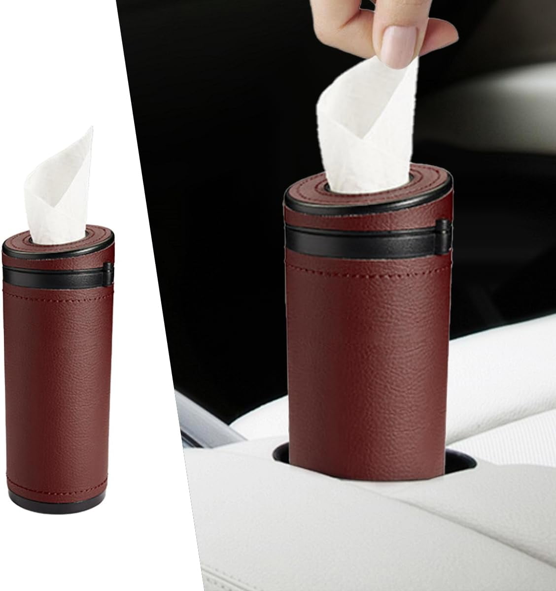 BESTKITTY Car Tissues Holder, Multifunctional Tissue Cylinder Boxes ...