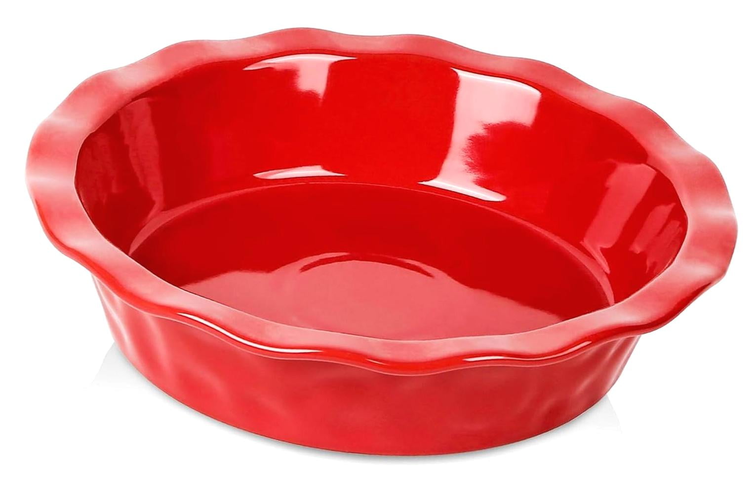 BESTKITTY Ceramic Baking Pie Pan - 9-inch Round Pie Plate, Deep and ...
