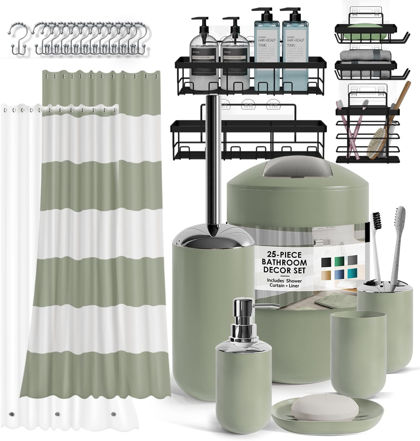 BESTKITTY Clara Cl Bathroom Accories Set - Bathroom Set with Ave Corner ...