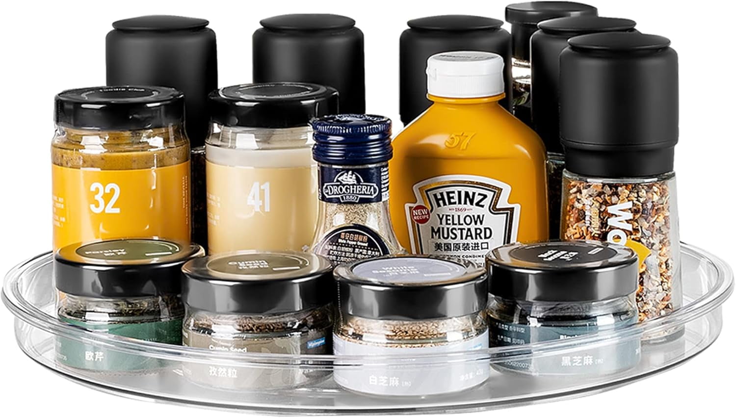 BESTKITTY Clear Lazy Susan Organizer, Non-Skid Plast 11" Lazy Susan ...