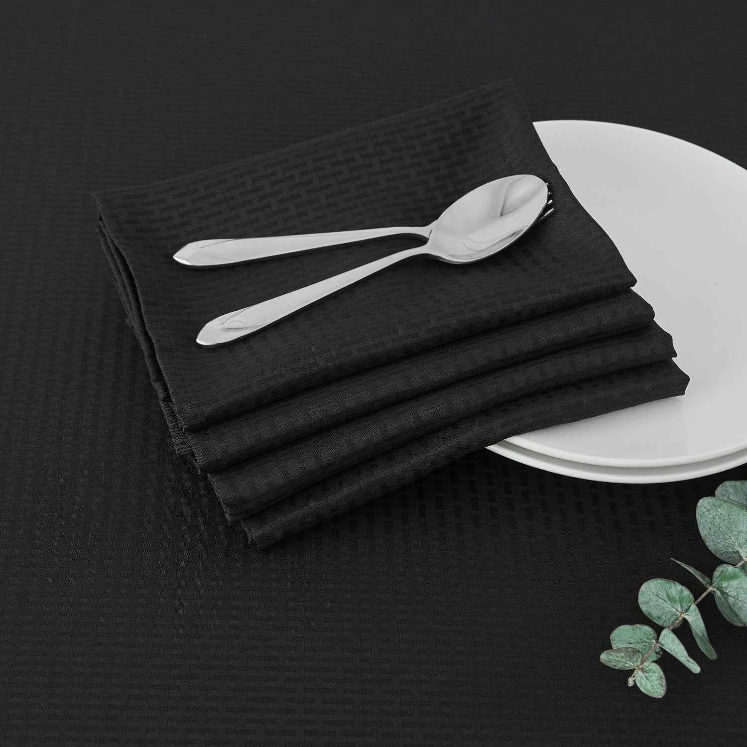 BESTKITTY Cloth Nkins 20 x 20 In Weaved Texture Pattern Soft ...