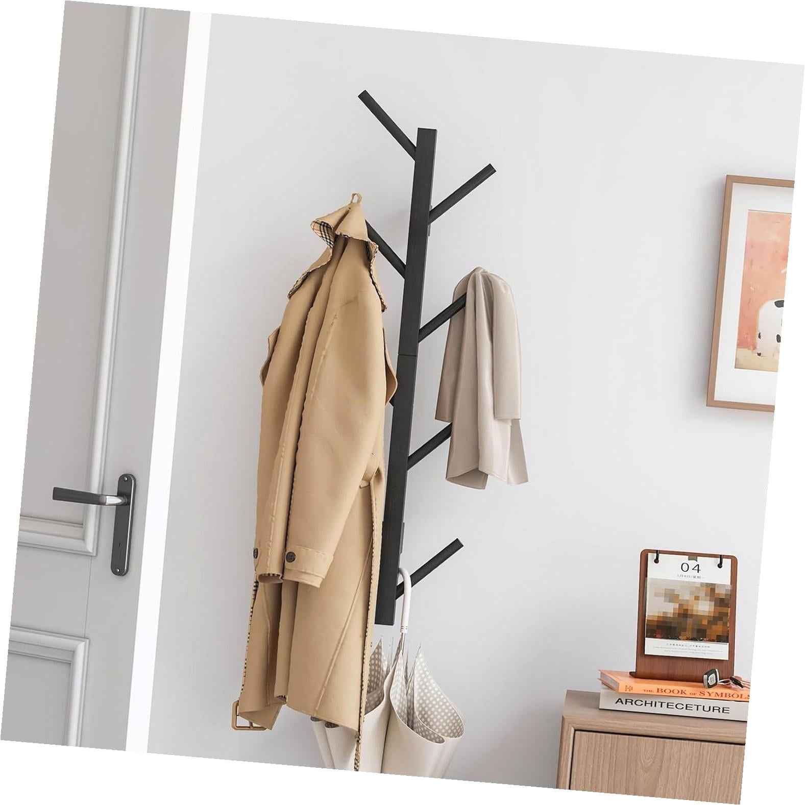 BESTKITTY Coat Rack Wall Mount,Bamboo Vertical Hat Rack for Wall,Wall ...