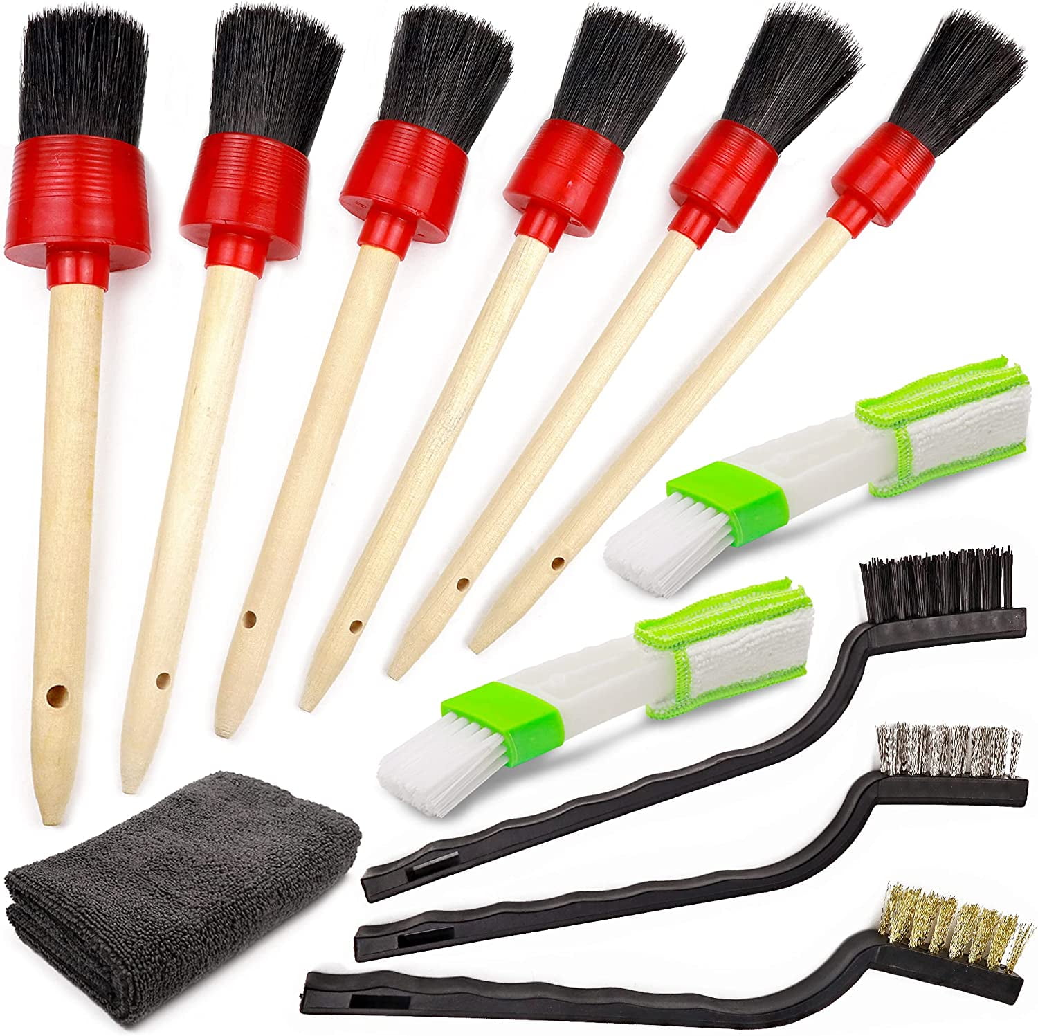 BESTKITTY Complete Car Detailing Kit (12pc) - Detail Brushes, Wire ...