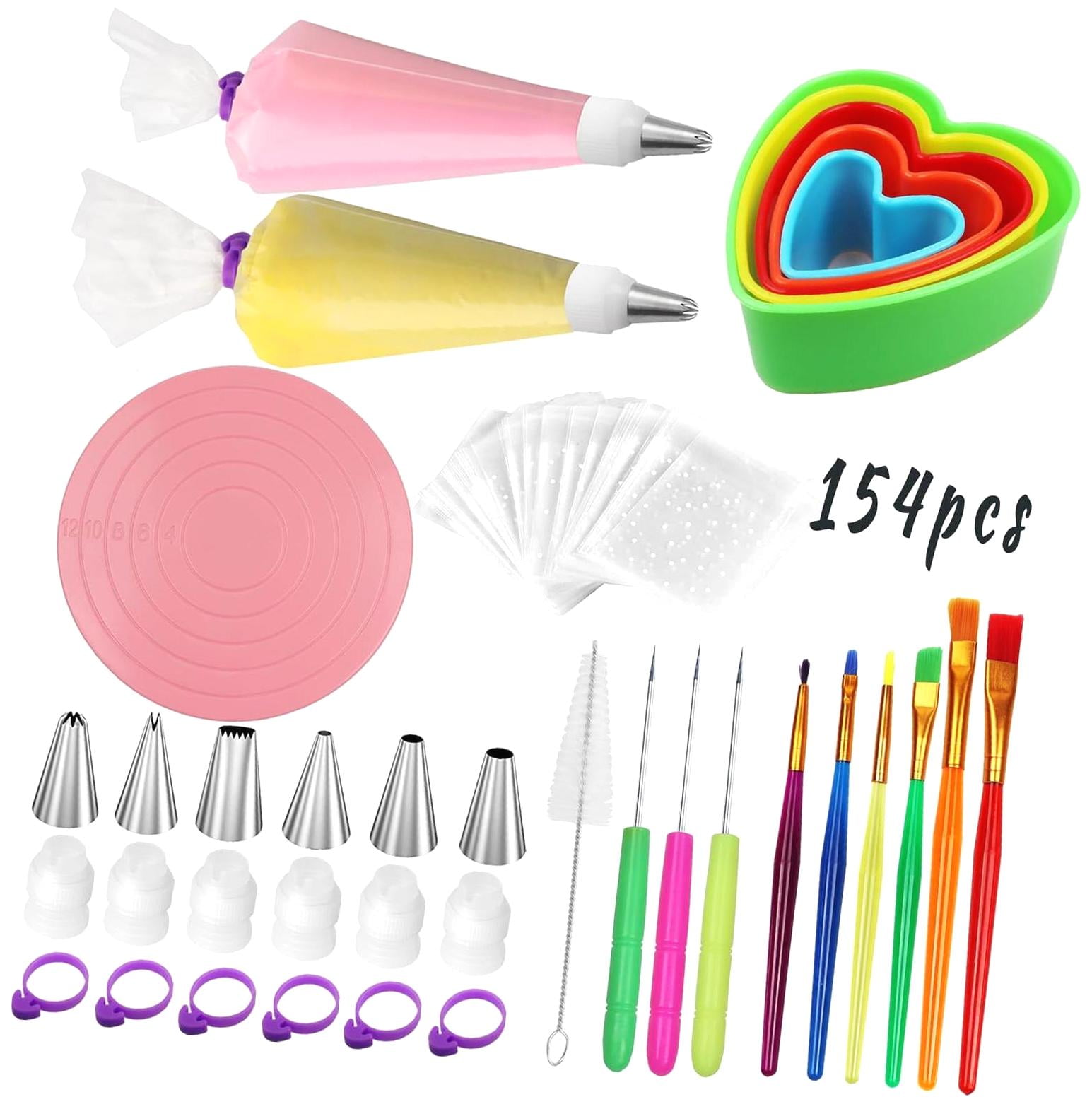 BESTKITTY Cookie Decorating Kit 154 Pieces, Sugar Cookie Turntable Set ...