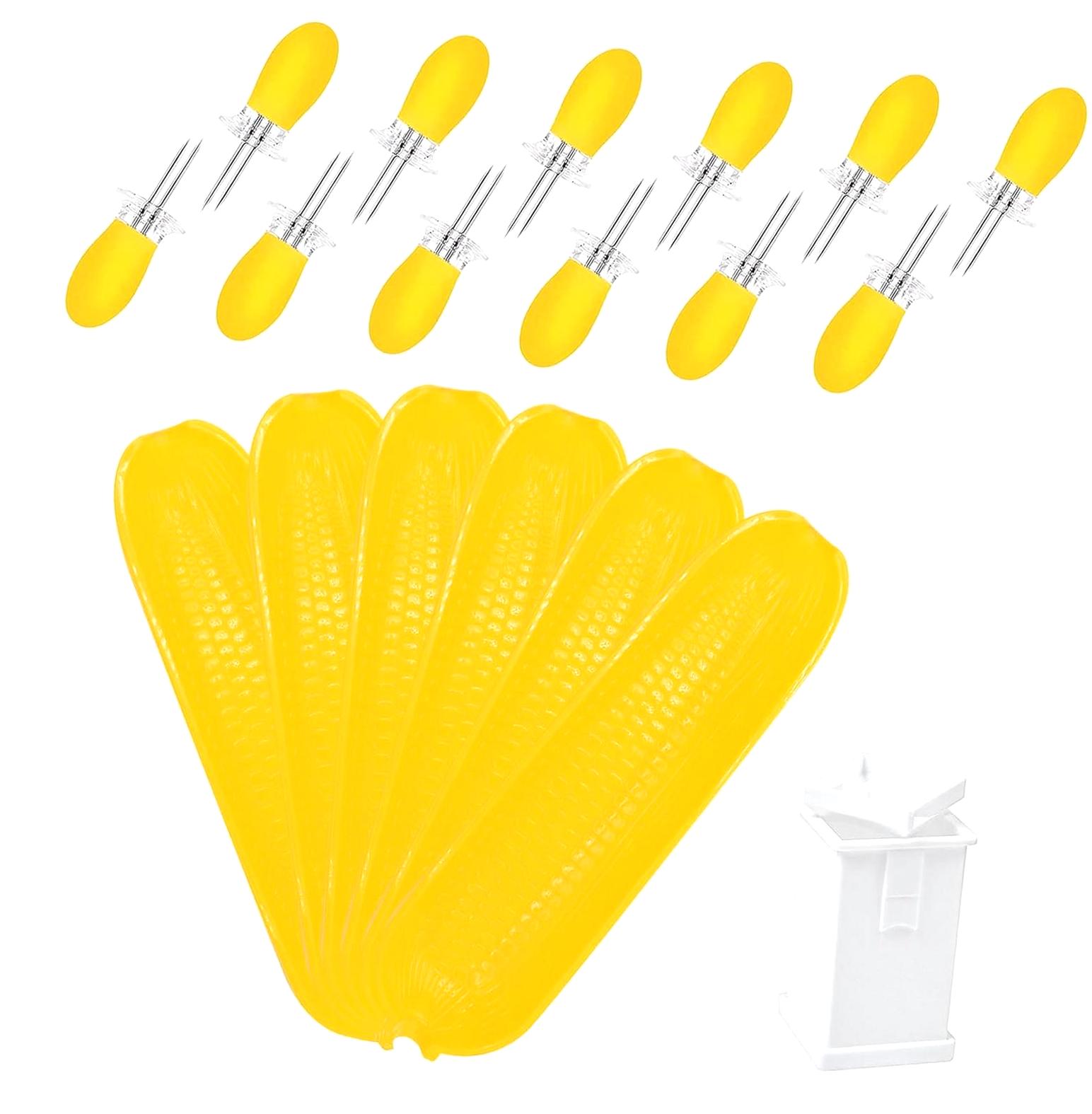 BESTKITTY Corn Serving and Holder Kit, Includes 12 Stainless Steel Corn ...