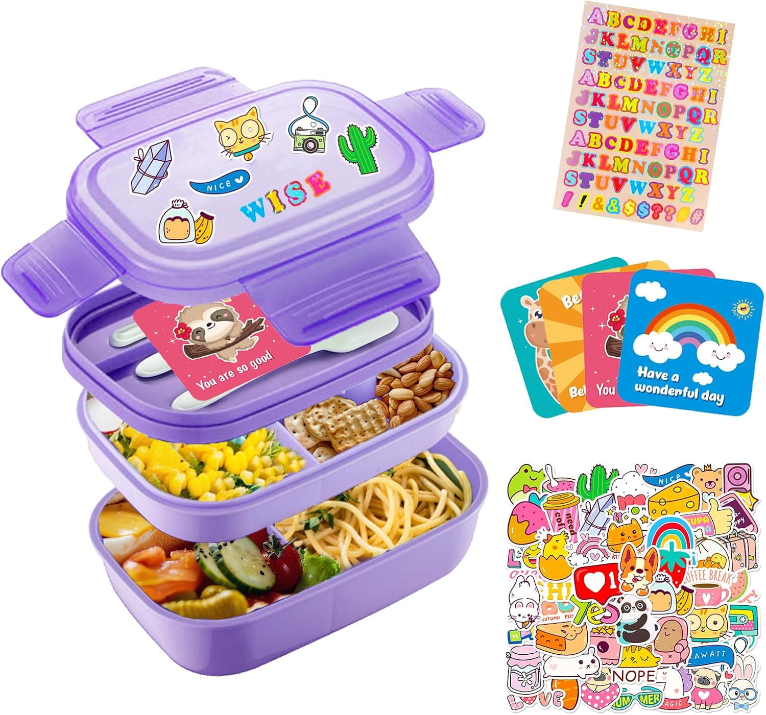 BESTKITTY DEL Bento Lun Box Leakof LunBox Containers Kit with Spoon ...