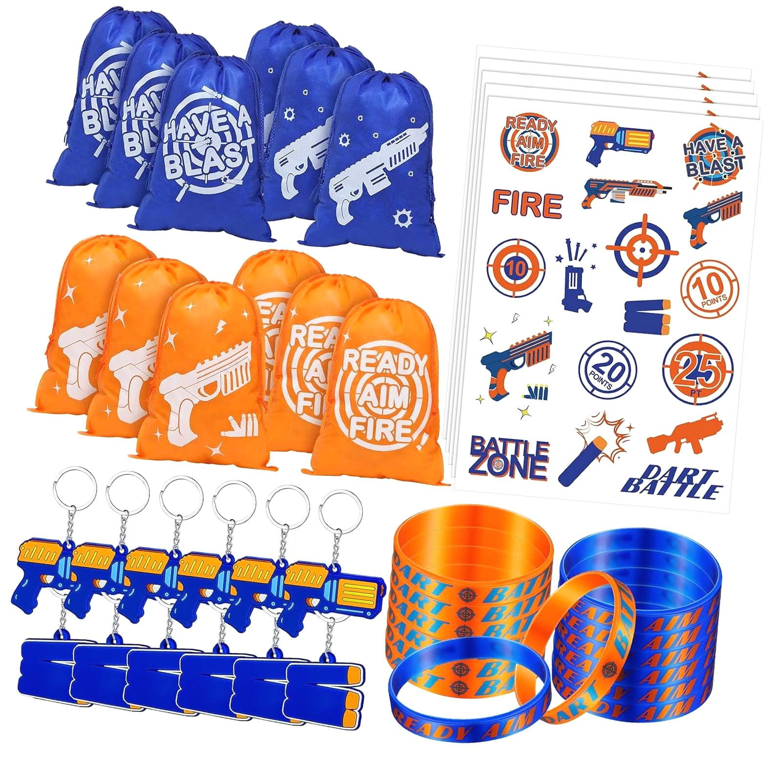 BESTKITTY Dart Battle Party Essentials Including Goody Bags, Silicone ...