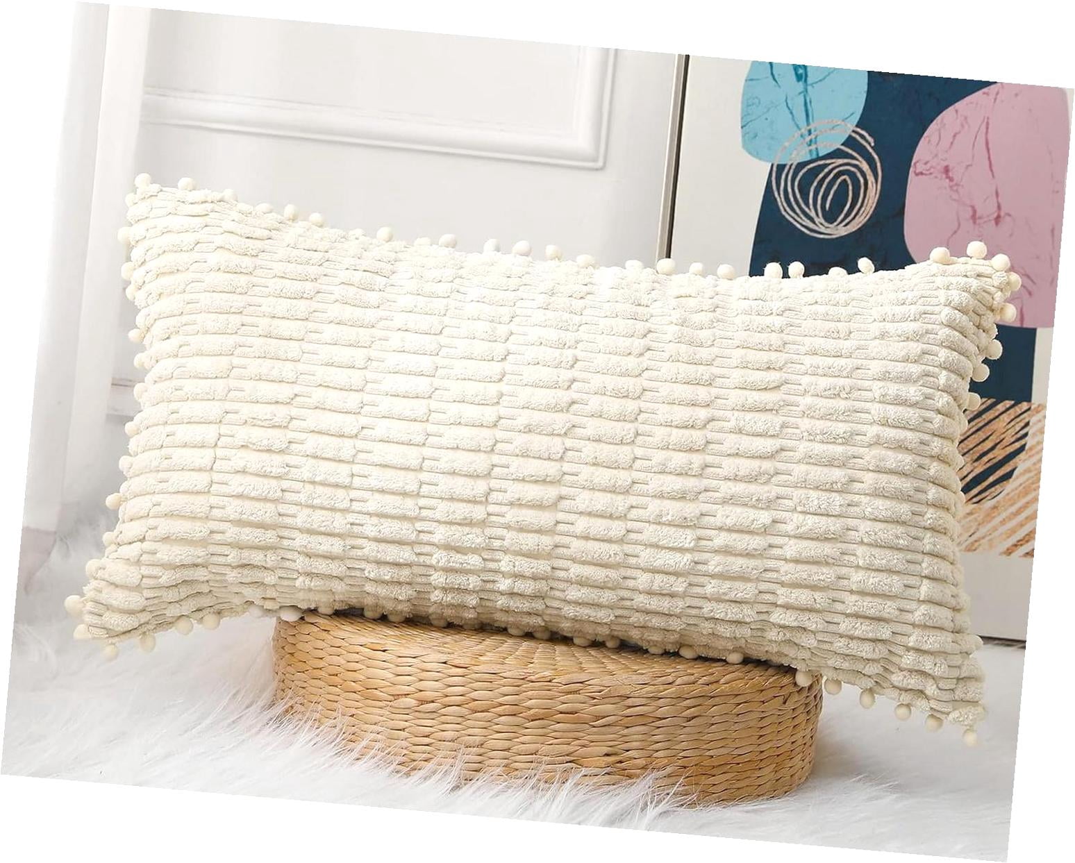 BESTKITTY Decorative Long Lumbar Pillow Cover 12x24 Boho, and Plush ...