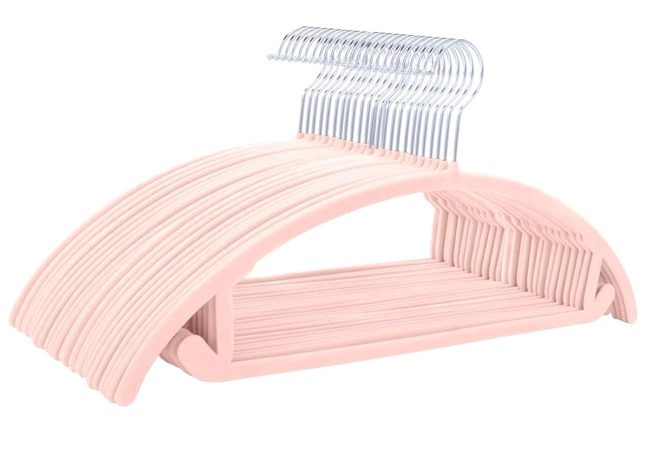 BESTKITTY Deluxe Velvet Hangers (Set of 50) Heavy-Duty, No Shoulder ...