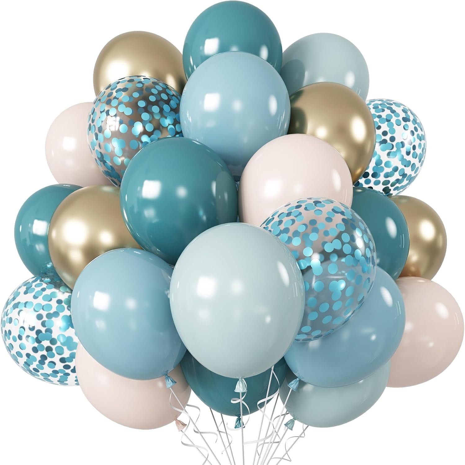 BESTKITTY Dusty Blue Balloons, Slate Blue White Sand Party Balloons ...