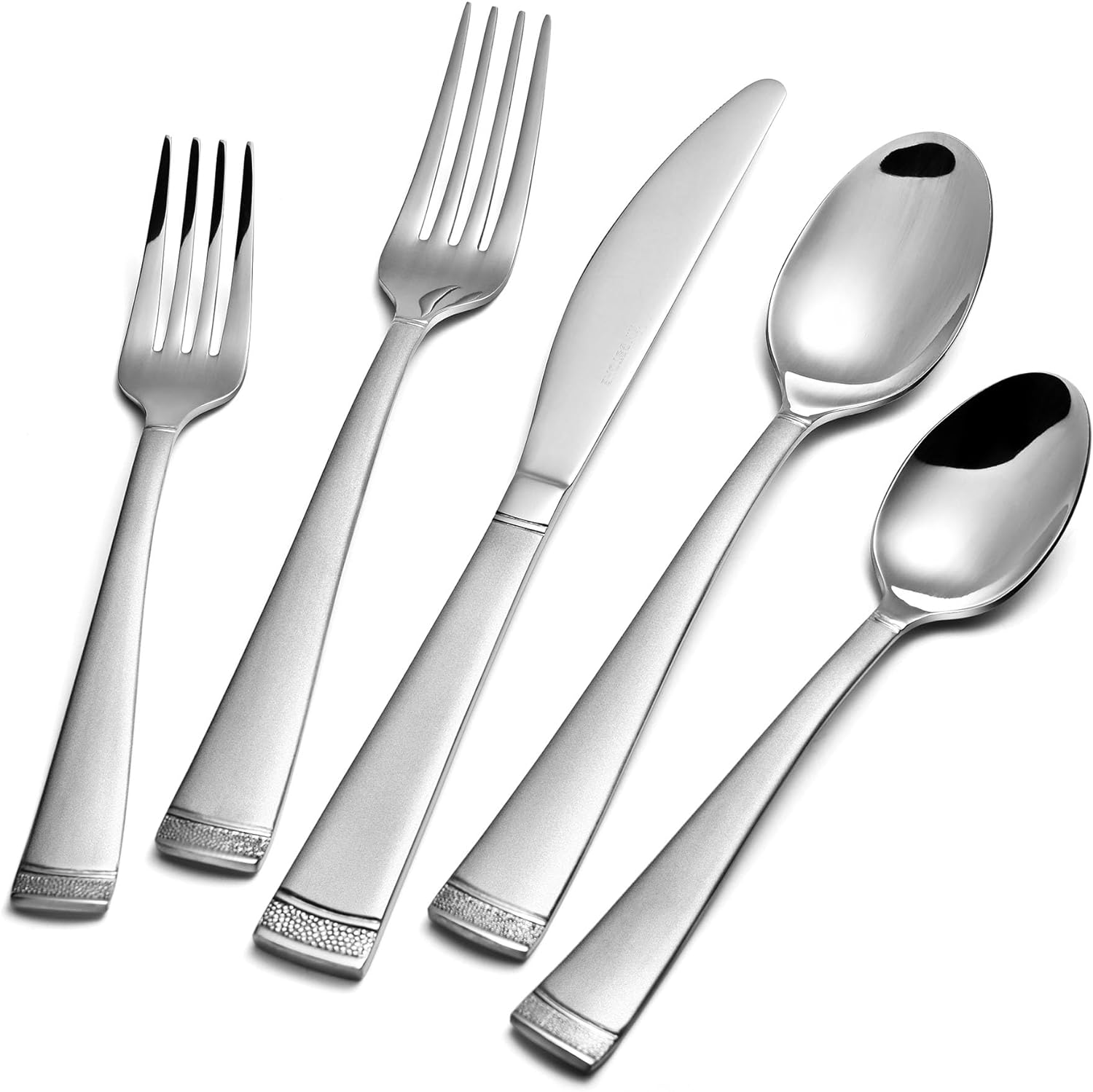 BESTKITTY E Silverware Set 30-Piece Flatware Set - Premium Stainl Steel ...