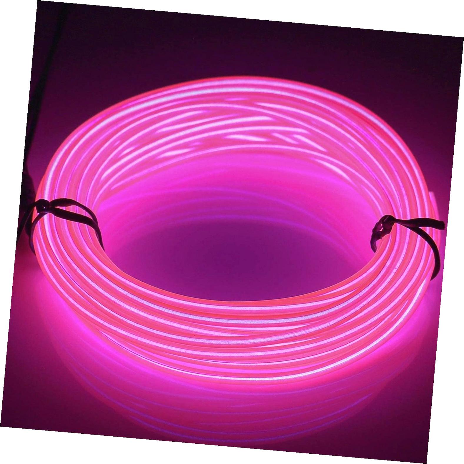 BESTKITTY EL Wire Battery Operated 16.4ft / 5m Vibrant Neon Light Strip ...