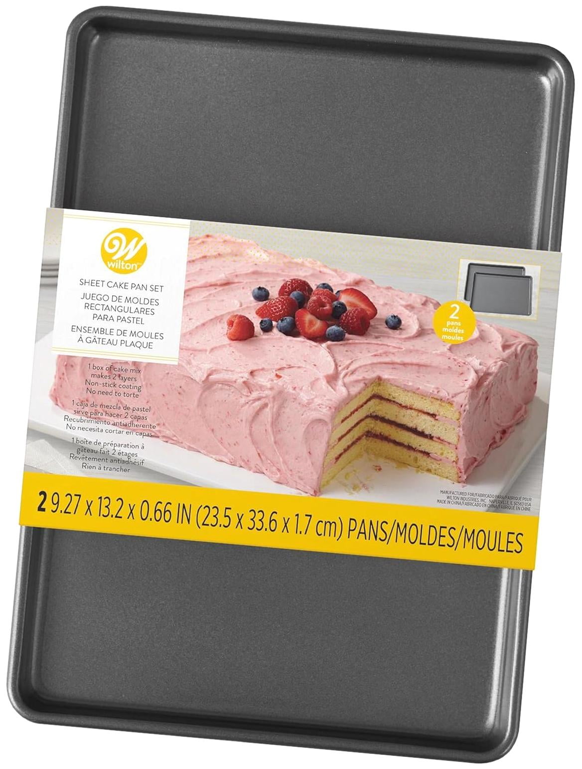 BESTKITTY Easy Layers Cake Pan, Rectangle Baking Pan, 2-Piece Steel ...