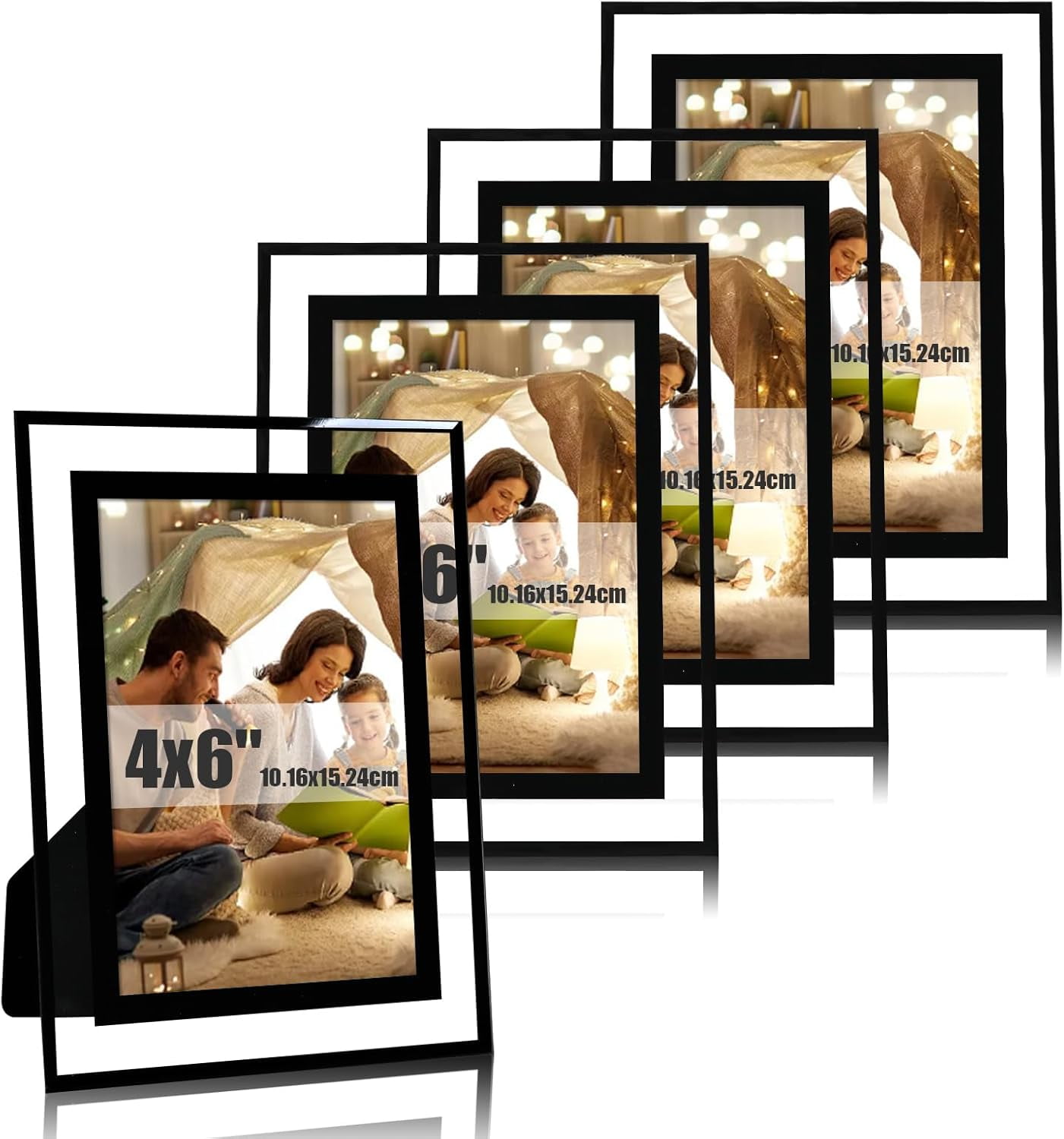 BESTKITTY Egone 4x6 Pture Fs Set of 4, Glass Pture Fs Bla Clear Wedding ...