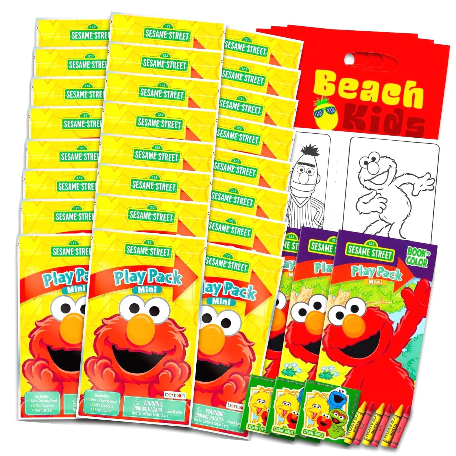 BESTKITTY Elmo Mini Set - Bundle with 24 Elmo Play Packs with Coloring ...