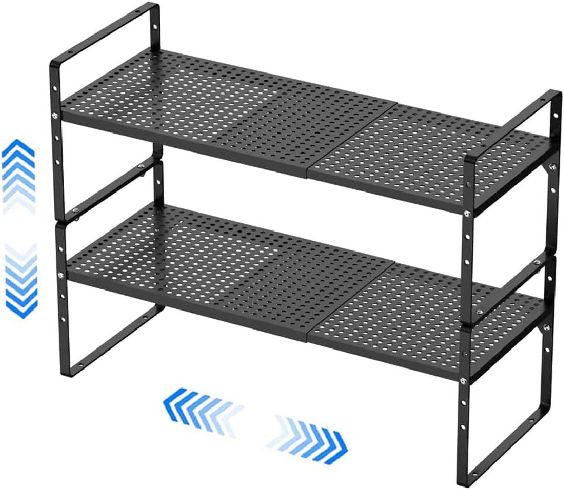 BESTKITTY Expandable en Cabinet Shelf Organizers, Staable Metal Pantry ...