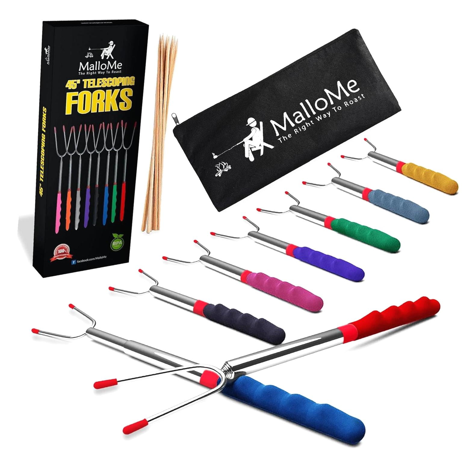 BESTKITTY Extra-Long Fire Pit Skewers - Roasting Sticks Kit - Forks Hot ...