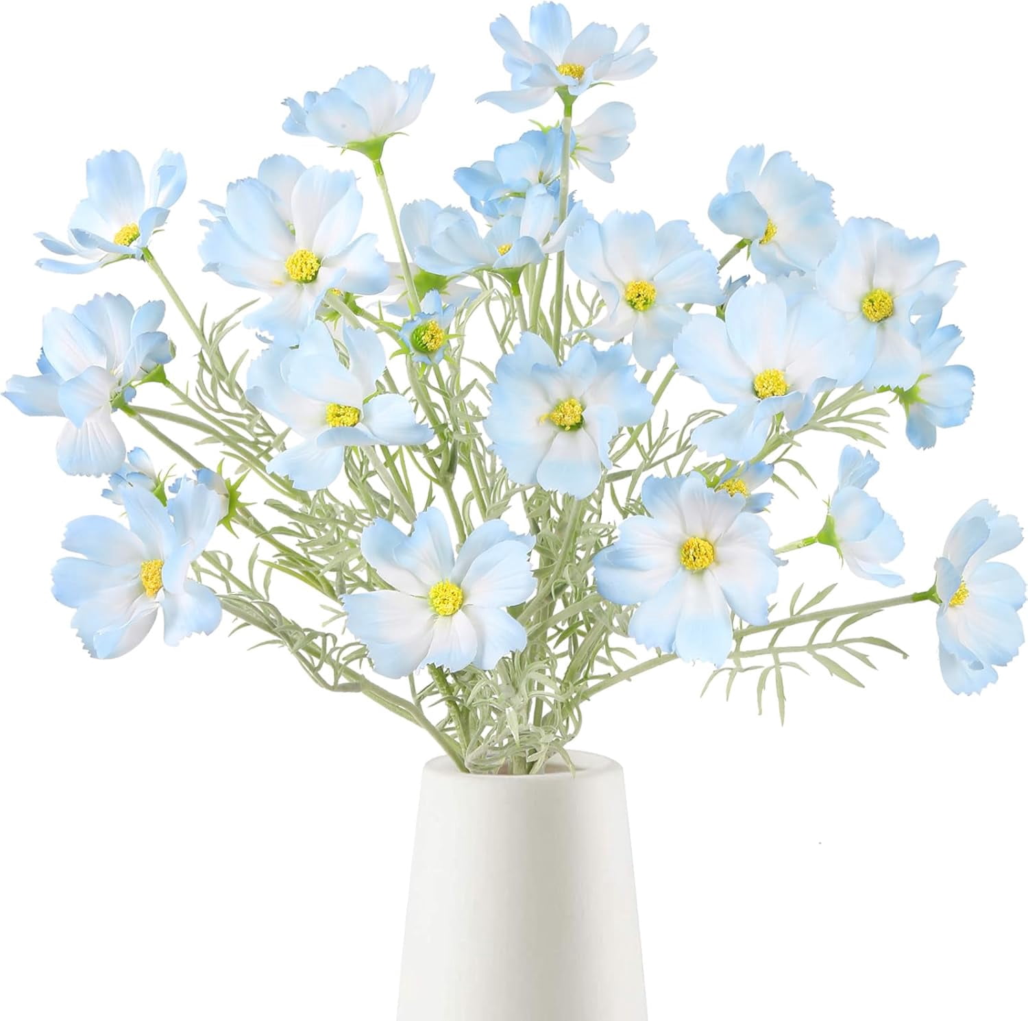 BESTKITTY Fake Light Blue Flowers Artiial Cosmos 5PCS Silk Daisy ...