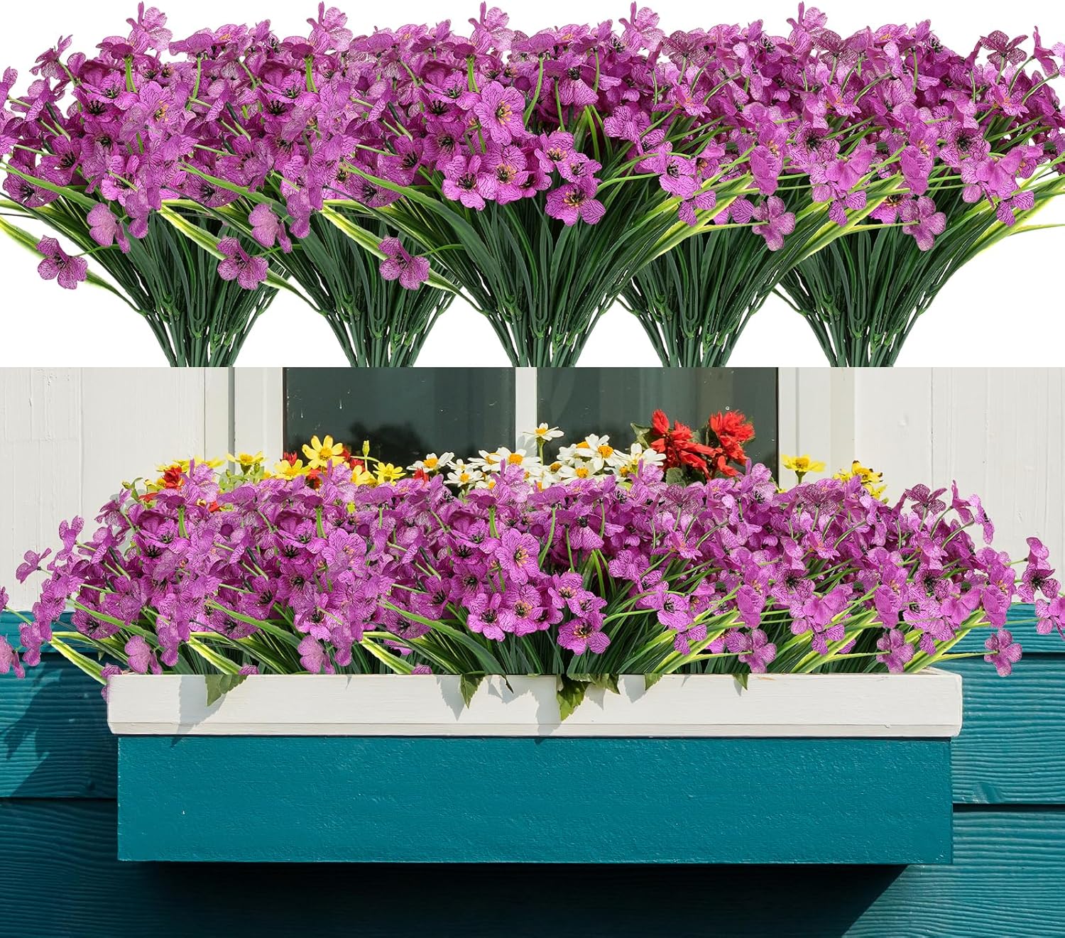 BESTKITTY Fake Plants Arti 20 Bundles No Fade Artiial Plast Fake ...