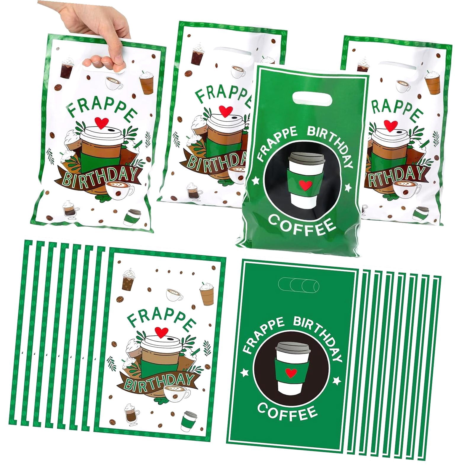 BESTKITTY Frappe Coffee Party Favor Bags - 50Pcs Green Frappe Birthday ...