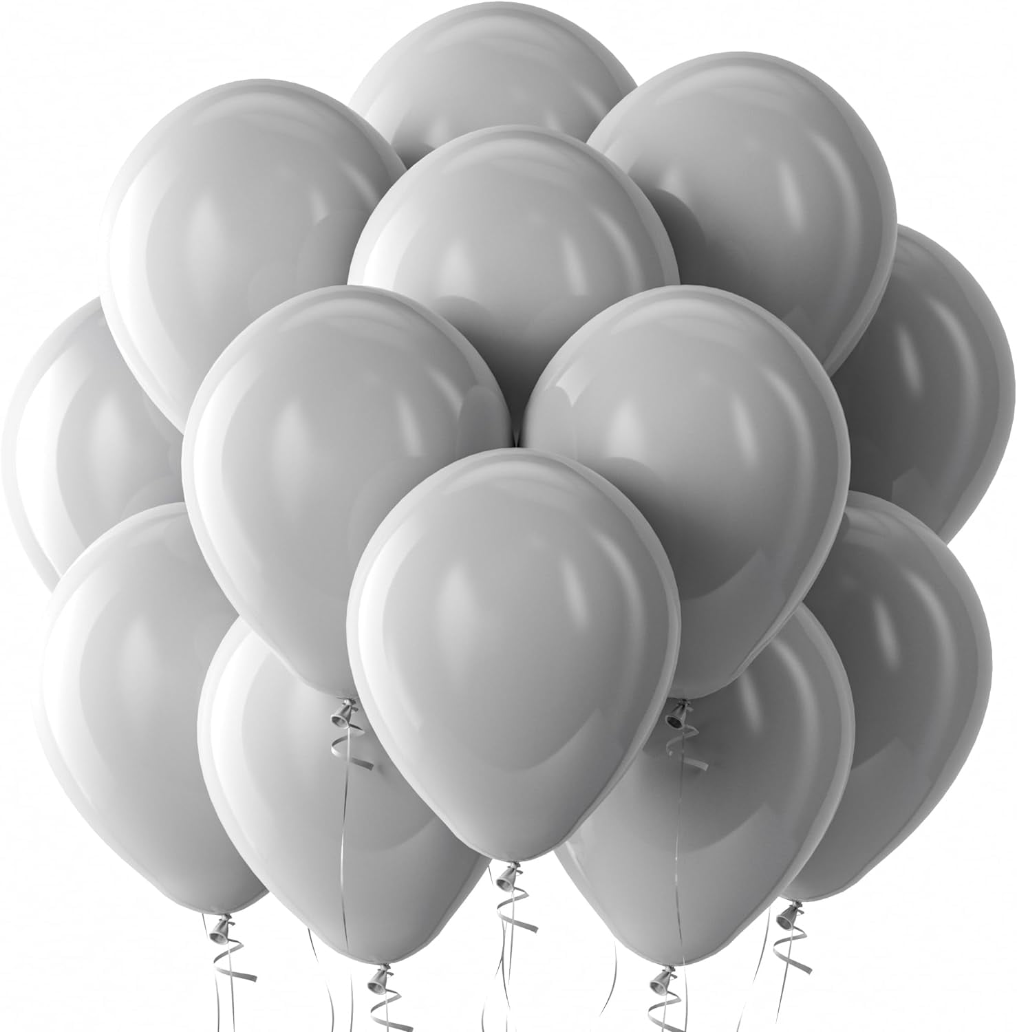 BESTKITTY Gray Balloons Latex Party Balloons - 100 Pa 12 in Round ...