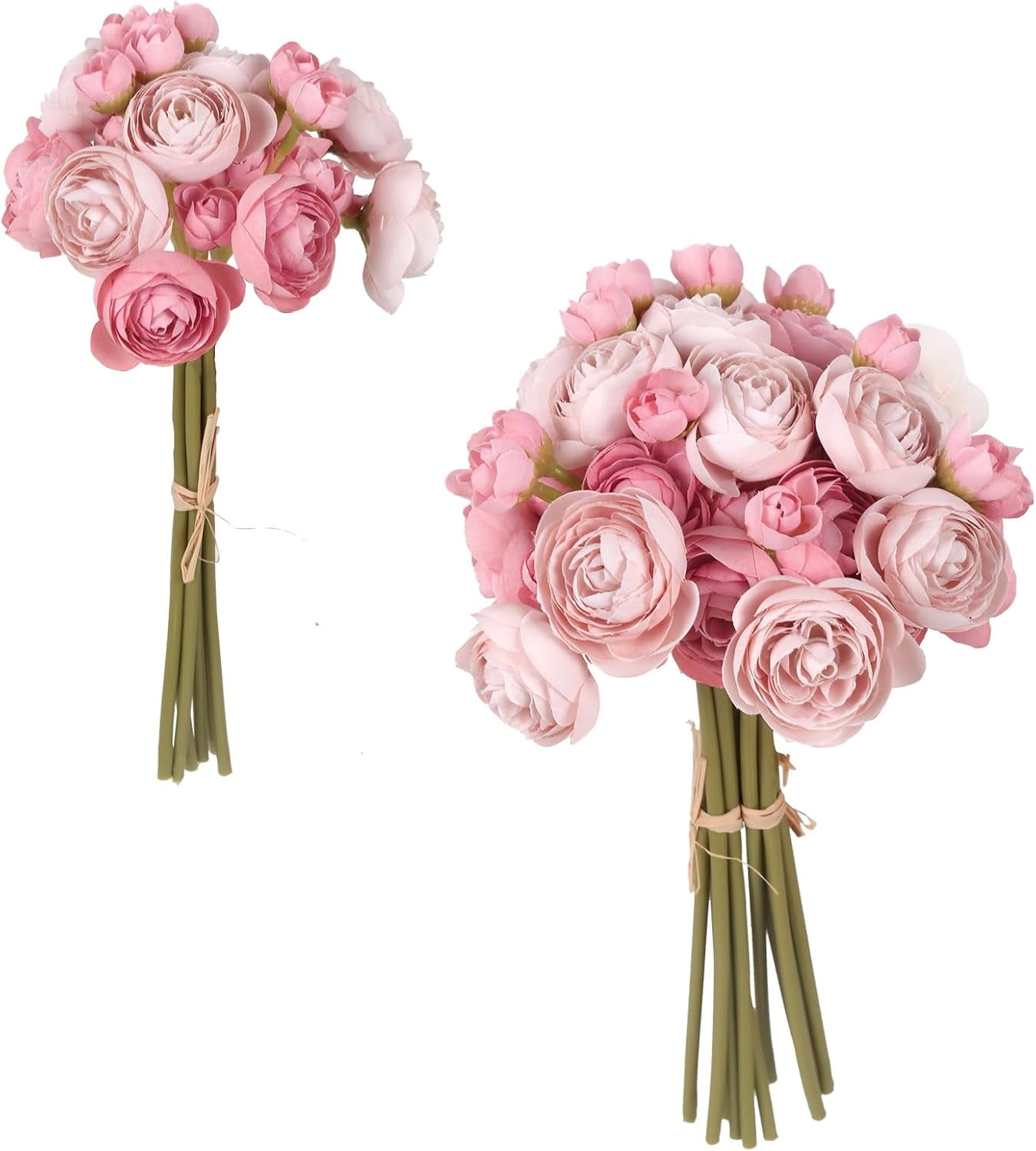 BESTKITTY IU Artiial Ranunculus 2 Bouquets Silk Flowers with Stems ...