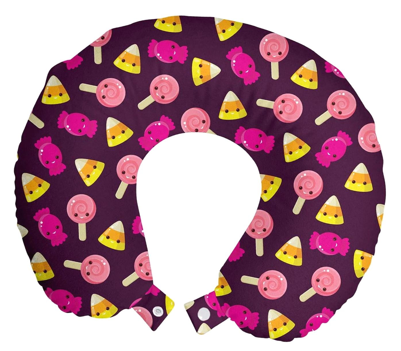 BESTKITTY Kawaii Sweets Travel Neck Rest, Various Cute Candies with Eyes Pattern, Memory Foam ...