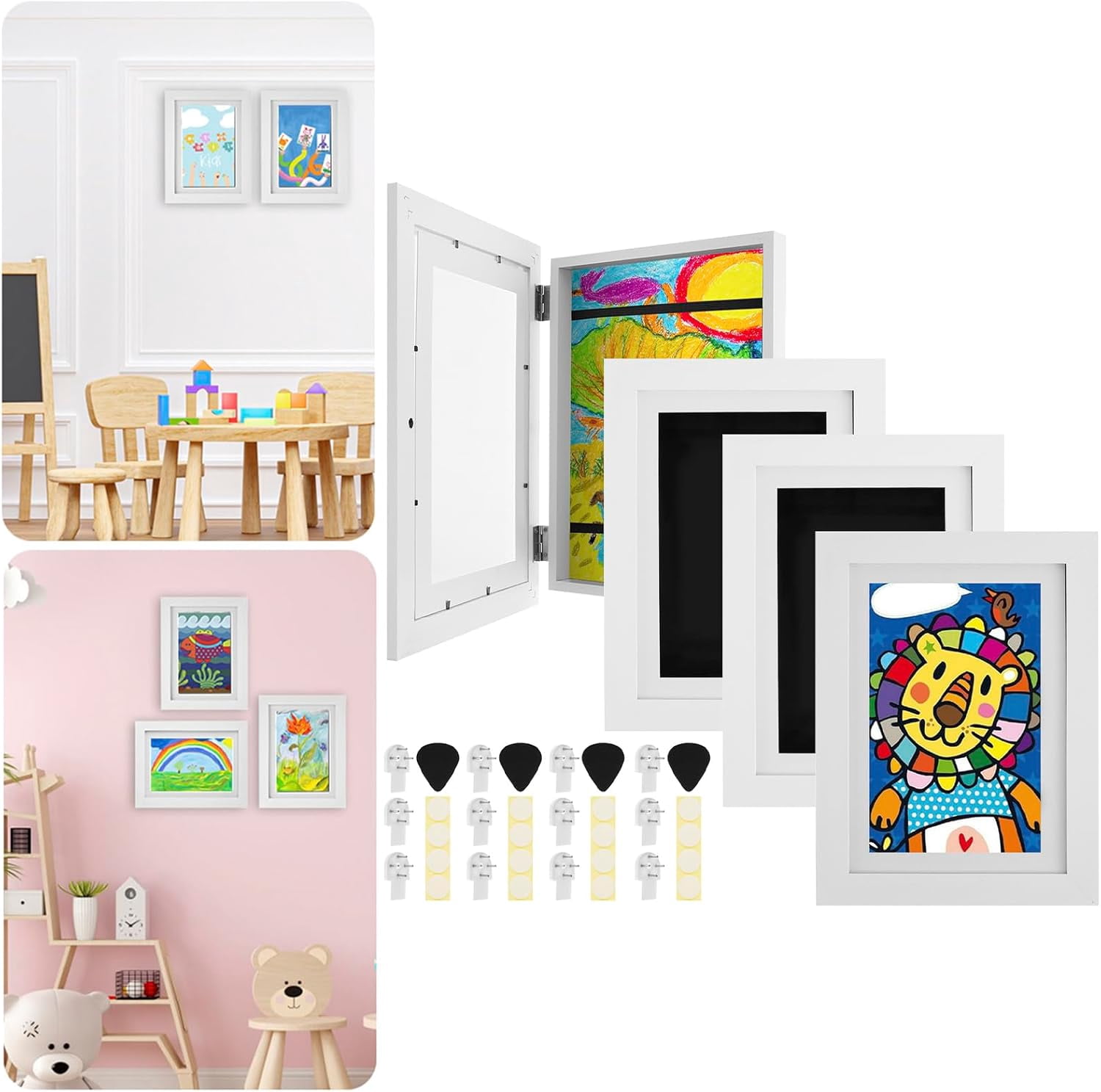 BESTKITTY Kids Art Fes 8.5x11 in Front Opening Kids Artwork Display Fe ...
