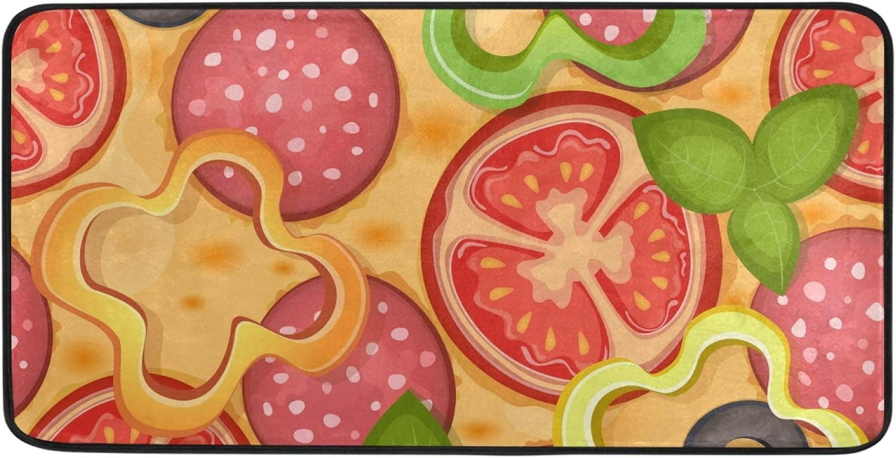 BESTKITTY Kitchen Mat Delicious Pizza Kitchen Rug Mat Anti-Fatigue ...