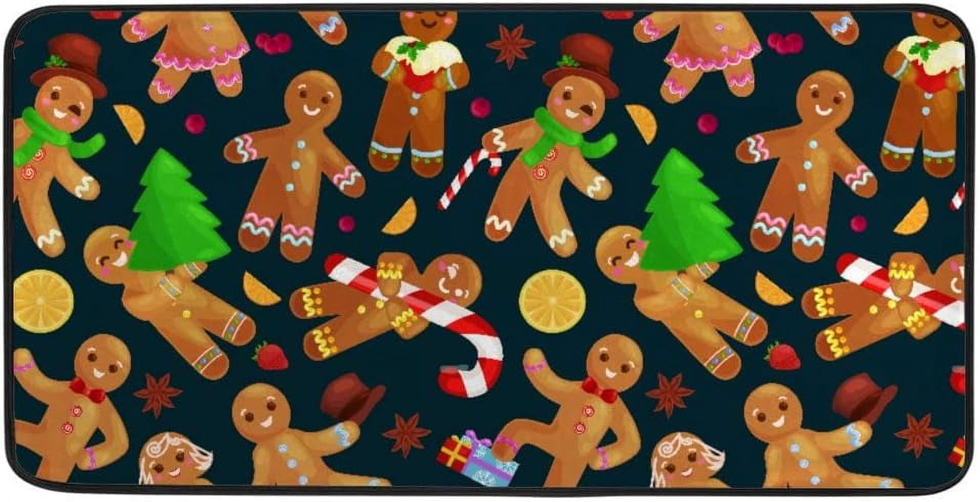 BESTKITTY Kitchen Mat Rug Comfort Standing Mat Christmas Cookies ...